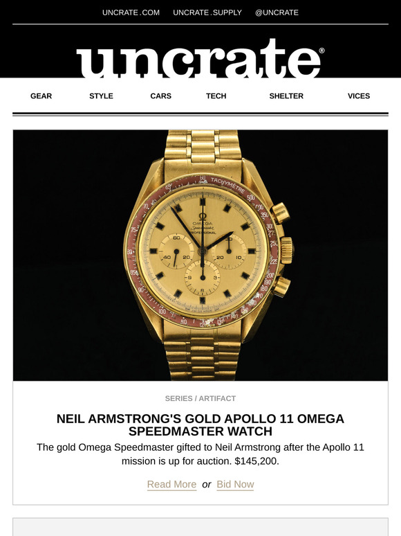 Uncrate: Neil Armstrong's Gold Apollo 11 Omega Speedmaster Watch & more ...