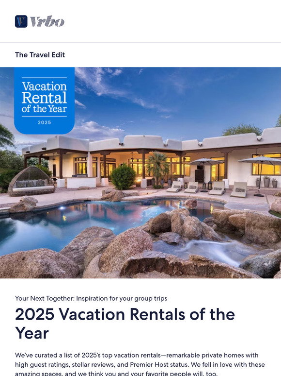 Vrbo: Meet Vrbo's 2025 Vacation Rentals of the Year | Milled