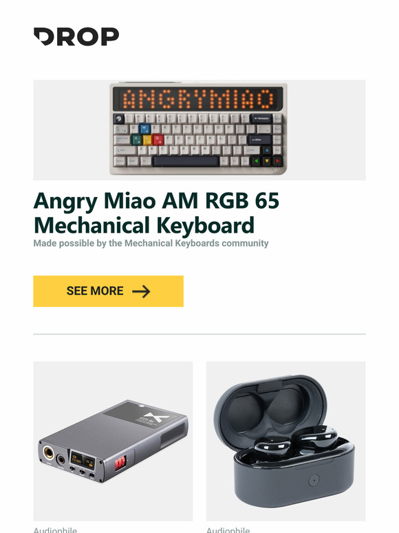 Drop: Angry Miao AM RGB 65 Mechanical Keyboard, xDuoo XD05 BAL Portable ...