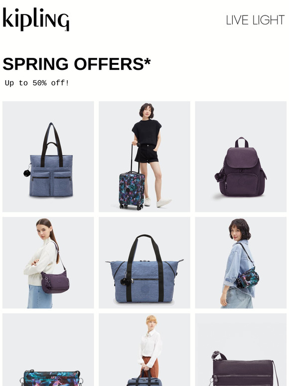 Kipling: Don’t miss out on our spring offers 🌸 Up to 50% off! | Milled
