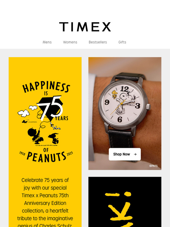 Timex: Timex x Peanuts® | Celebrate 75 Years of Joy 💛🖤 | Milled