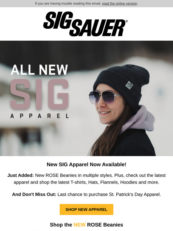 SIG SAUER: New SIG Apparel: Beanies, Tees and More | Milled