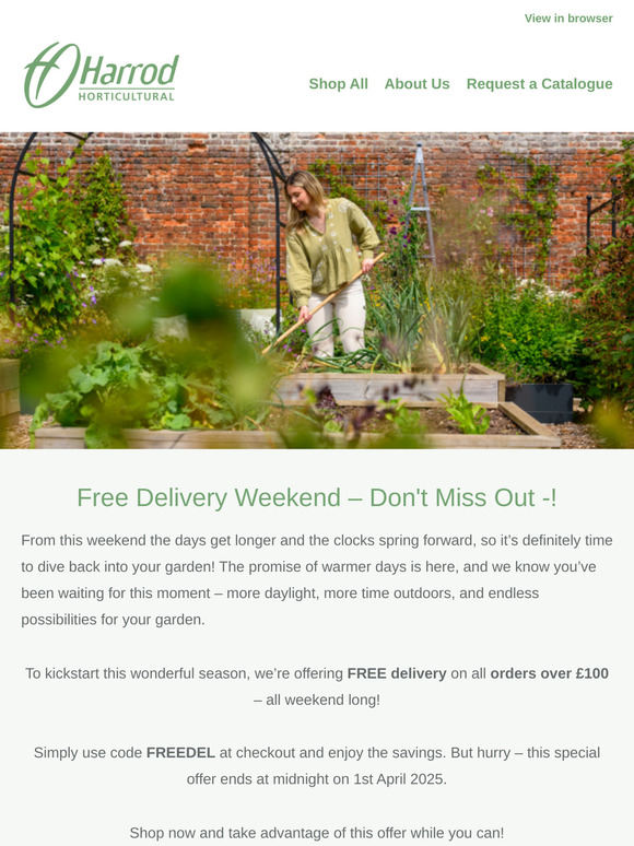 Harrod Horticultural: Celebrate Spring: with FREE DELIVERY | Milled
