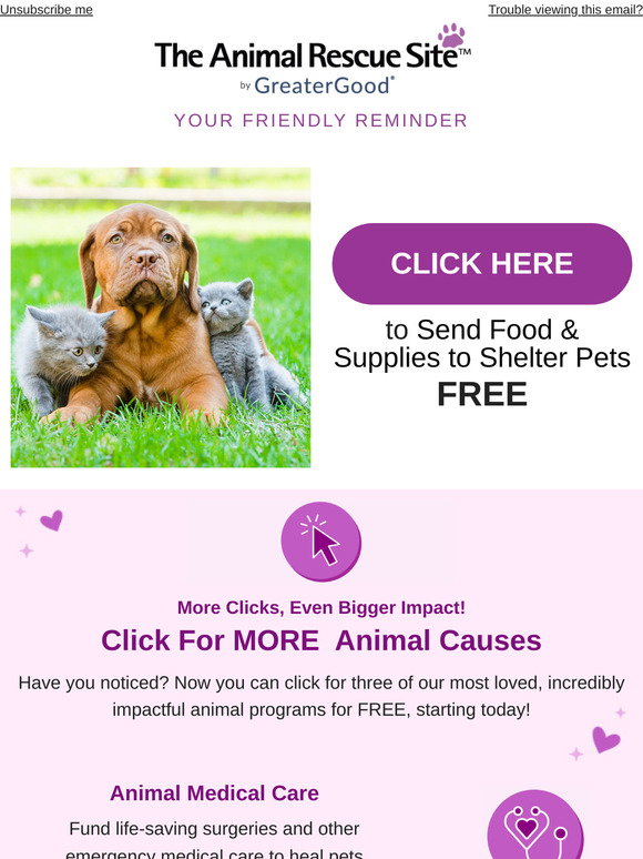 The Animal Rescue Site: Help Pets with Another Click Today 💜 | Milled