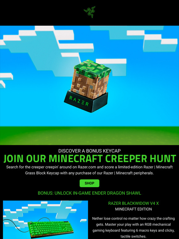 Razer: 👀This Limited-Ed Minecraft Keycap Could Be Yours | Milled