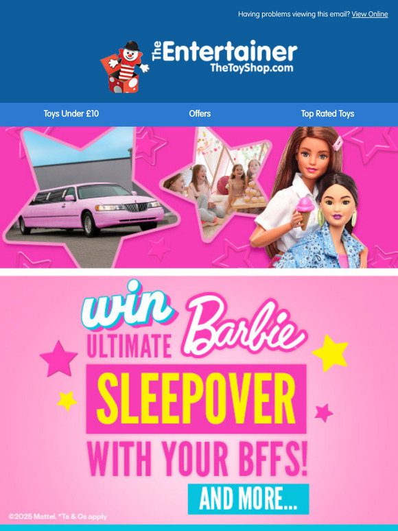 The Entertainer: Win the ultimate Barbie sleepover 💗 | Milled