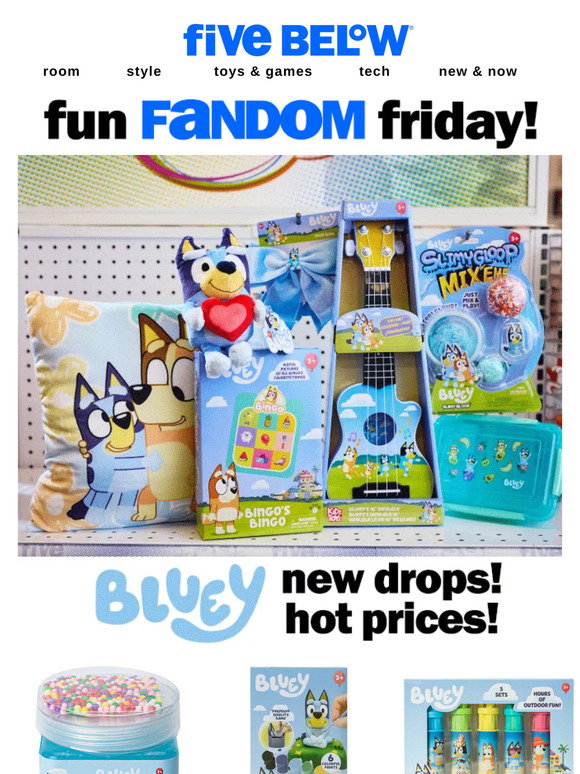 Five Below: Hooray! Bluey fandom friday steals are here. 💙 | Milled