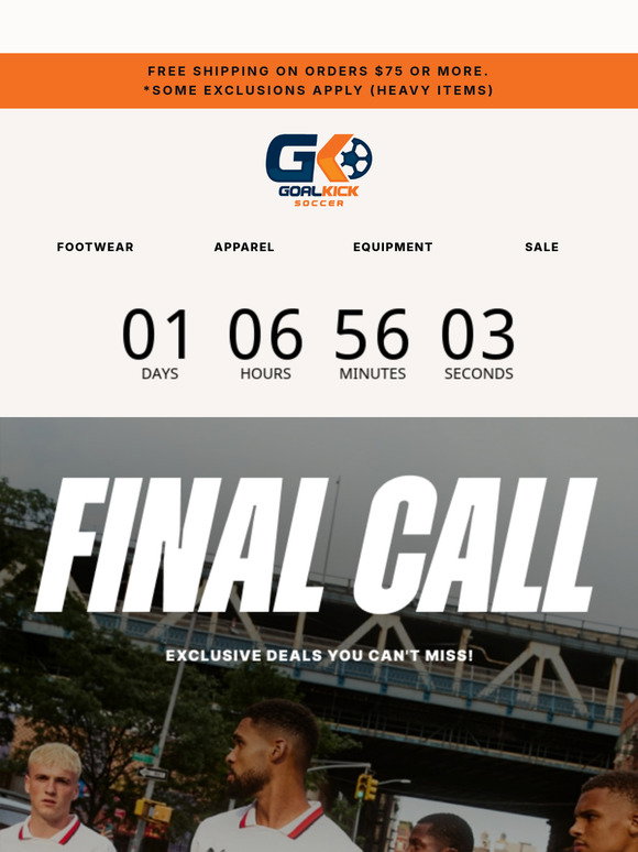 Goal Kick Soccer: Hurry! Weekly Specials Ending Soon! ⏳ | Milled