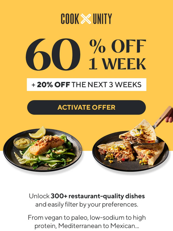 Cook Unity: Make mealtime easy. (And 60% off!) | Milled