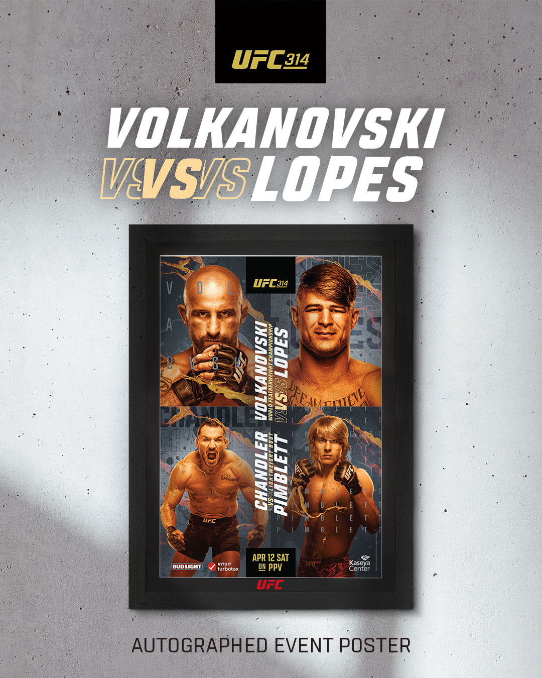 UFC Collectibles: UFC 314 Autographed Event Poster!🥊 | Milled