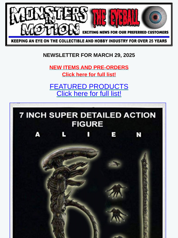 Monsters in Motion: Super Detailed Alien Xenomorph, Tony the Tiger and ...