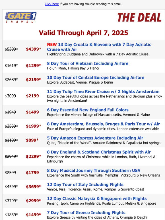 Gate 1 Travel: The Deal from Gate 1 Travel | Milled