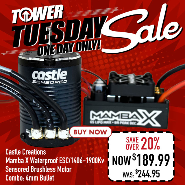 Tower Hobbies: Tower Tuesday Special: Save Over 20% on a Castle Mamba X WP ESC Sensored ...
