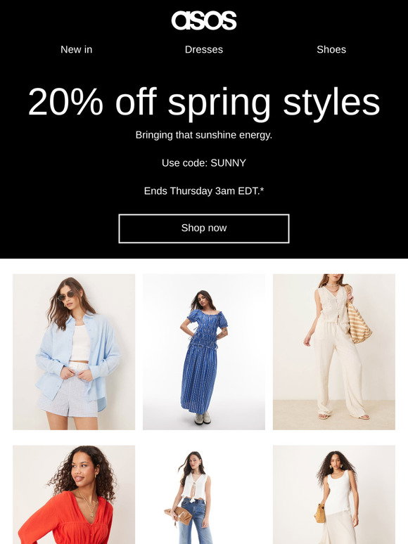 ASOS: 20% off spring styles | Milled