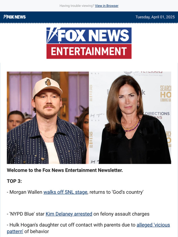 Fox News: Morgan Wallen walks off 'SNL' stage, 'NYPD Blue' star Kim ...