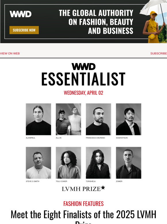 Women's Wear Daily: Meet the 8 LVMH Prize Finalists; Inside the Chanel ...