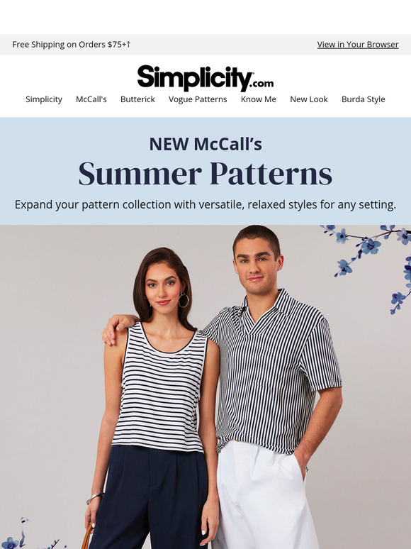 Simplicity Patterns: What’s New: McCall’s Summer Arrivals 🔥 | Milled