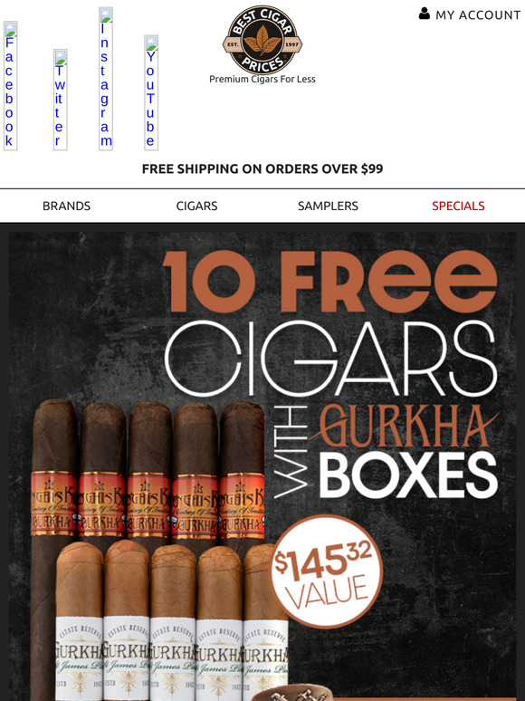 Best Cigar Prices: ⚔️ 10 Free Cigars + Lighter with Gurkha Boxes ⚔️ ...
