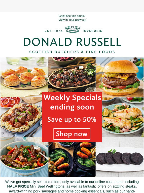 Donald Russell: Save up to HALF PRICE | Weekly Specials⏳ | Milled