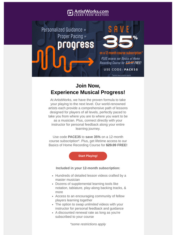 ArtistWorks: Personal Guidance + Proper Pacing = PROGRESS! 🎶💪 | Milled