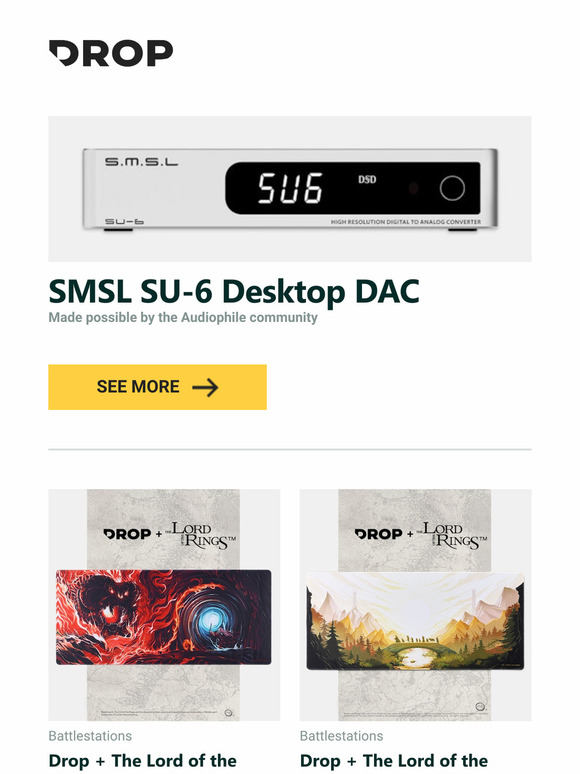Drop: SMSL SU-6 Desktop DAC, Drop + The Lord of the Rings™ Bridge of ...