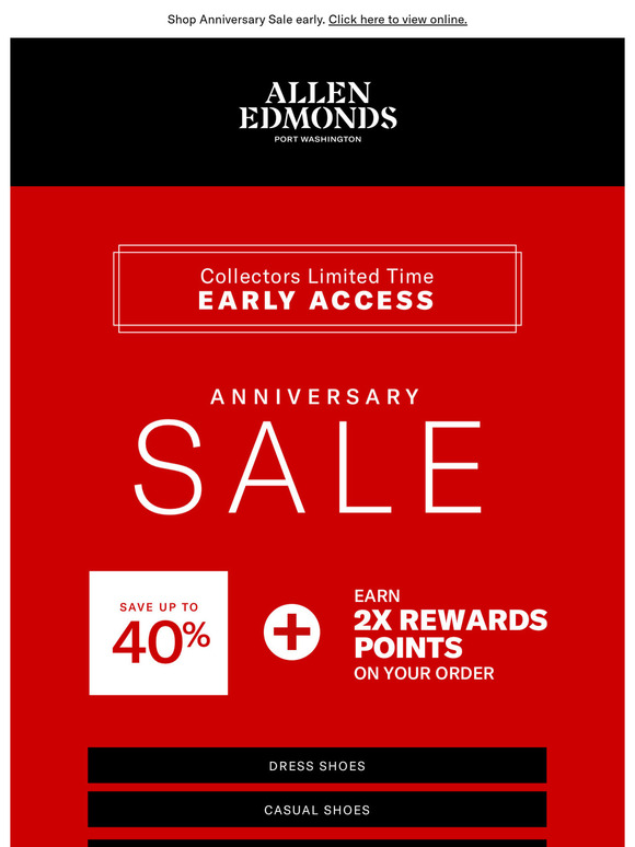 Allen Edmonds Email Newsletters: Shop Sales, Discounts, and Coupon Codes