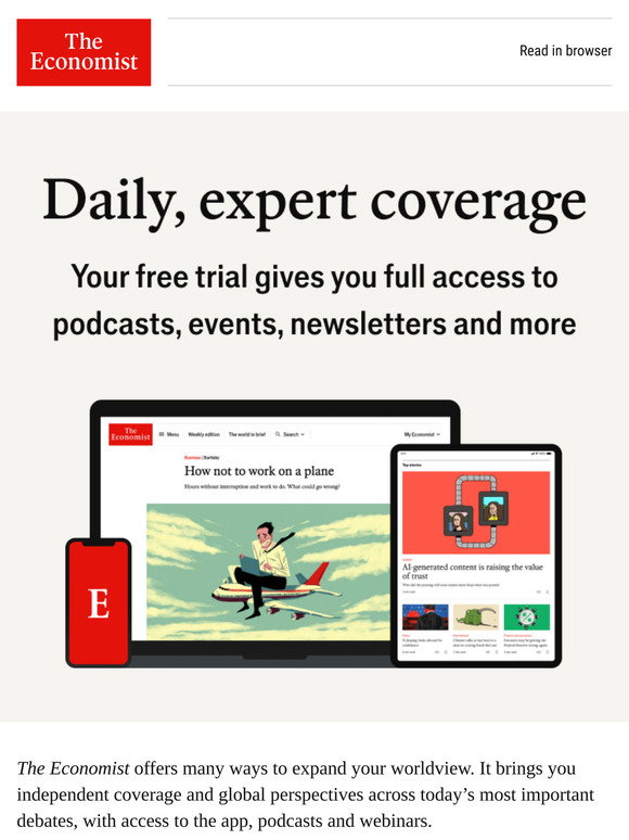 The Economist: Start your free trial today | Milled