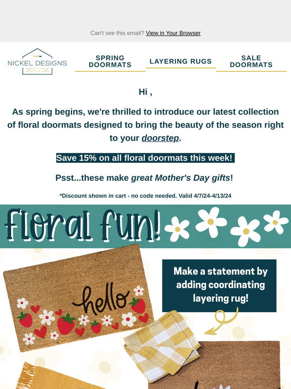 Nickel Designs: Make Your Entryway Bloom: Floral Doormats 💐 | Milled