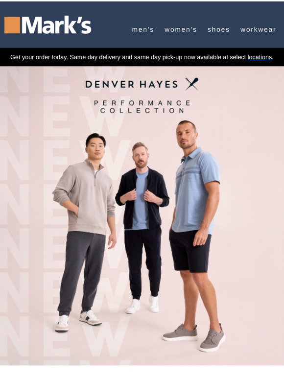 Mark's: The NEW Denver Hayes Performance Collection | Milled