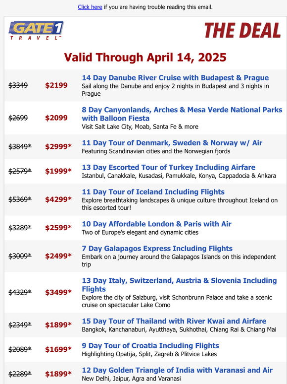 Gate 1 Travel: The Deal from Gate 1 Travel | Milled