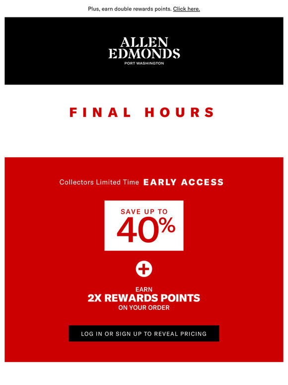 Allen Edmonds Email Newsletters: Shop Sales, Discounts, and Coupon Codes
