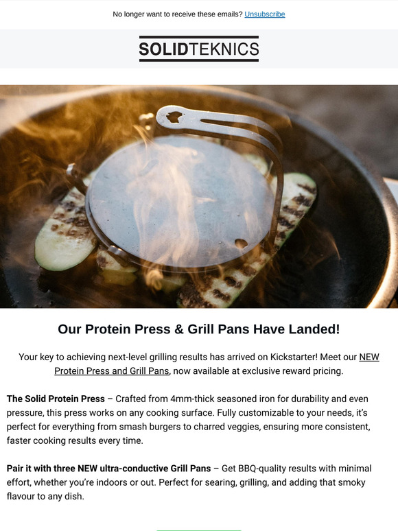 Solidteknics: Meet Our Solid Protein Press & Grill Pans | Milled