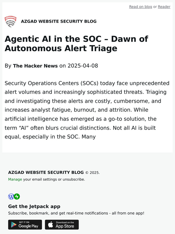 AZGAD Security: Agentic AI in the SOC – Dawn of Autonomous Alert Triage ...