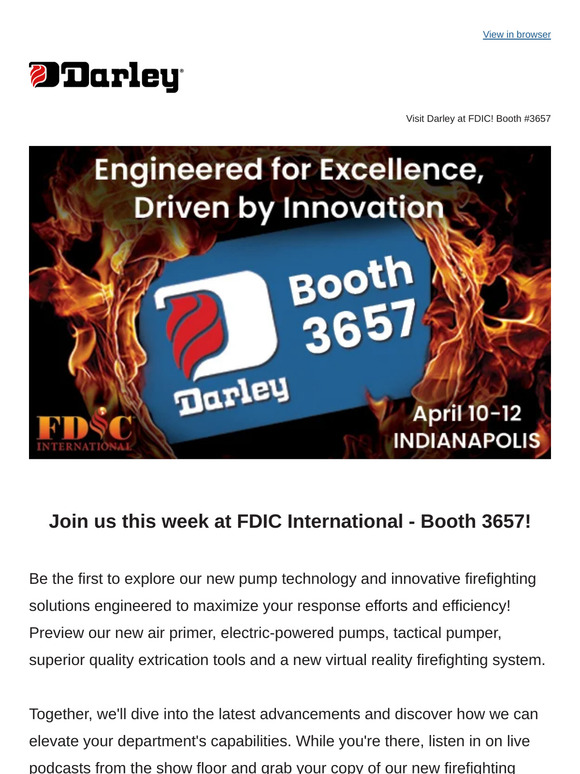 Darley: 🚒🔥Discover the Future of Firefighting at FDIC - Darley Booth ...