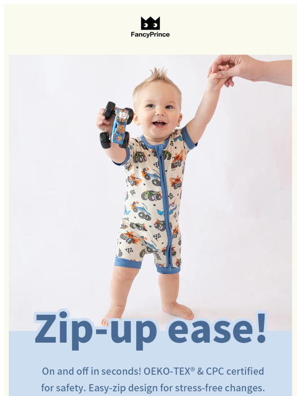Fancy Prince: Zip Into Cozy! 🧸 New Footie PJs for Sweet Dream | Milled