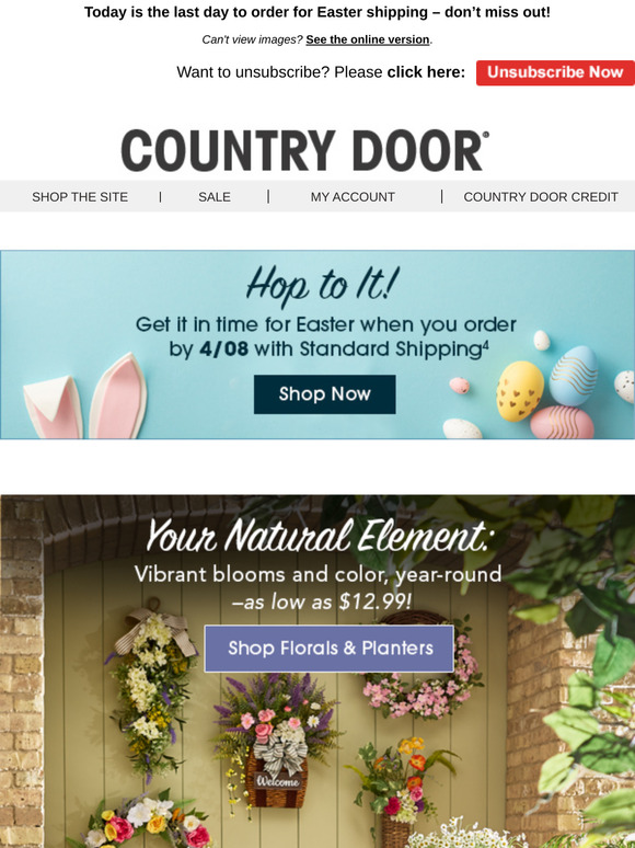 Country Door: Time's Ticking! Easter Shipping Ends Today and Our Summer ...