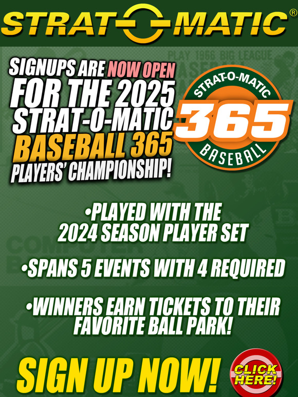 Strat-O-Matic: Sign Up For The 2025 Players' Championship! | Milled