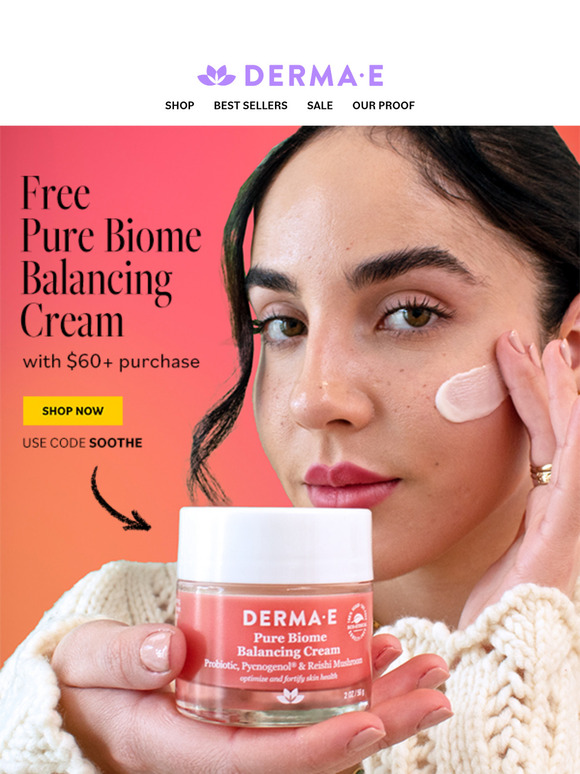 DERMA E: Midweek Must-Have: FREE Cream with $60+ – Use SOOTHE | Milled