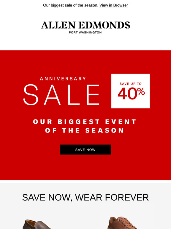 Allen Edmonds Email Newsletters: Shop Sales, Discounts, and Coupon Codes