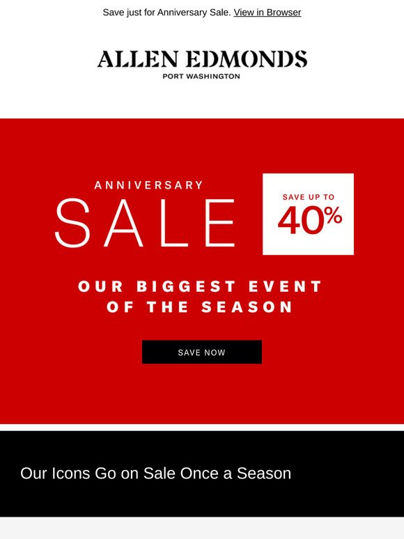 Allen Edmonds Email Newsletters: Shop Sales, Discounts, and Coupon Codes