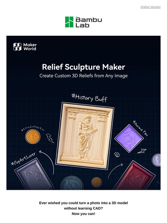 Bambu Lab: New Feature is Live! Create Custom 3D Reliefs from Any Image ...