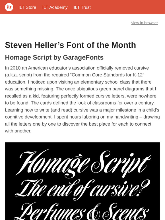 I Love Typography: 🏆 Steven Heller’s Font of the Month: Homage Script ...