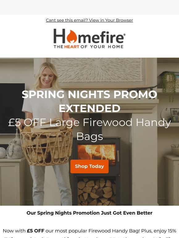 Homefire: £5 Off Large Firewood Handy Bags is Back! | Milled