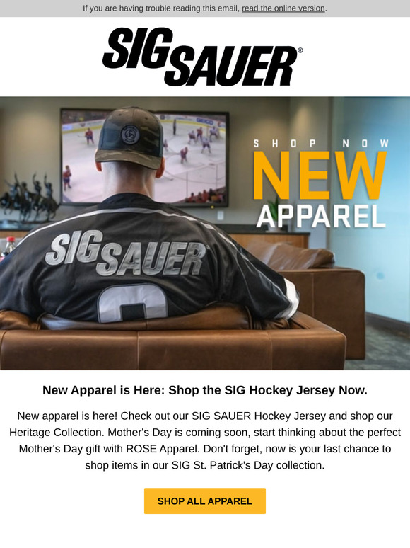 SIG SAUER: New Apparel: Shop SIG SAUER Hockey Jerseys and More | Milled