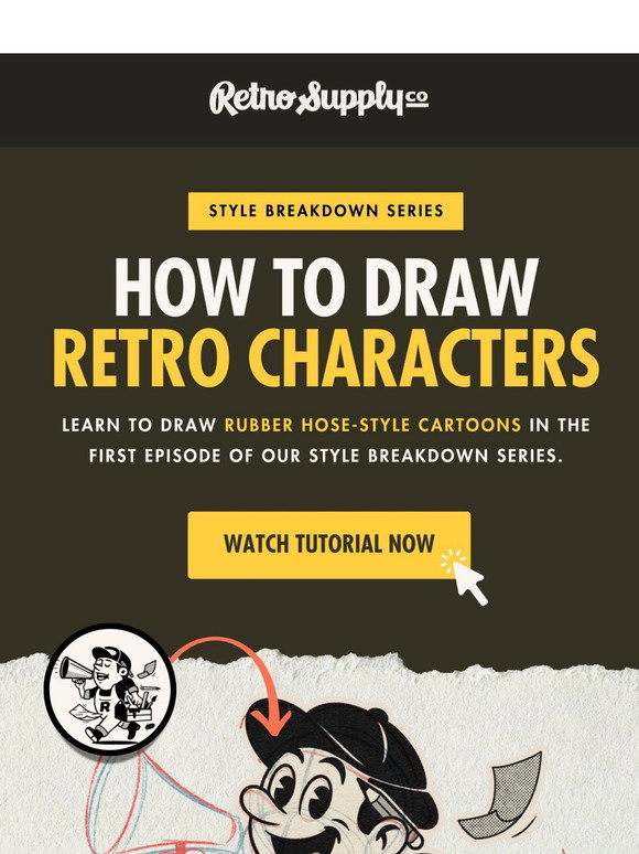 RetroSupply: How to Draw Retro Characters: Rubber Hose Style Breakdown ...