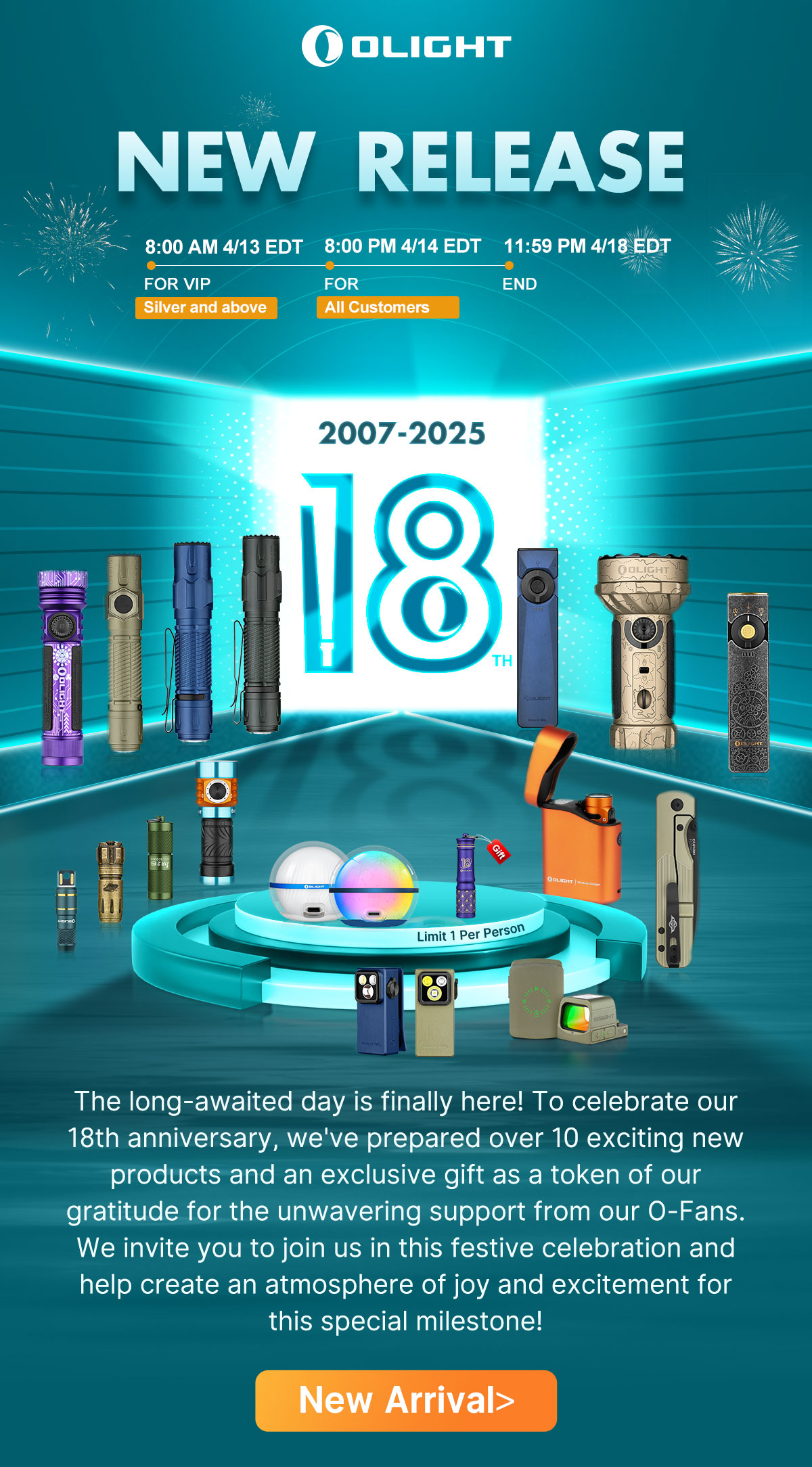 Olight: NEW RELEASE | Olight's 18th Anniversary is Here! | Milled