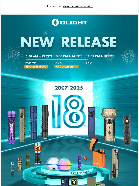 Olight: NEW RELEASE | Olight's 18th Anniversary is Here! | Milled