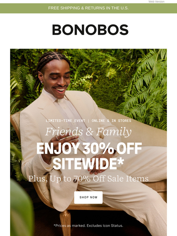 Bonobos Email Newsletters: Shop Sales, Discounts, and Coupon Codes