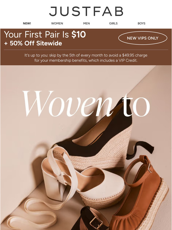 JustFab Email Newsletters: Shop Sales, Discounts, and Coupon Codes