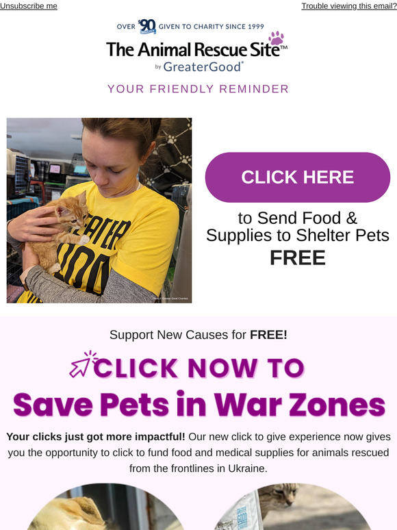 The Animal Rescue Site: Help Pets with Another Click Today 💜 | Milled